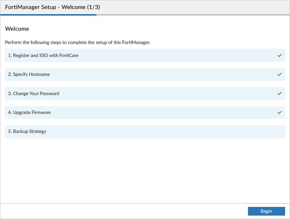 FortiManager Setup wizard | FortiManager 7.6.4 | Fortinet Document Library