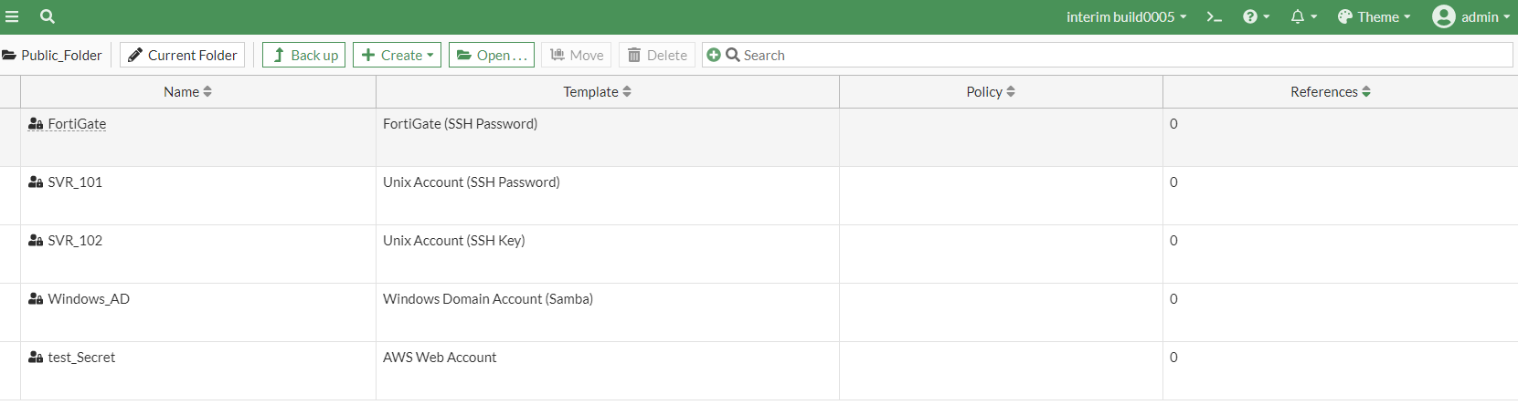 Folders | FortiPAM 1.0.3