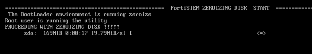 Erasing Disk Contents | FortiSIEM 7.0.1