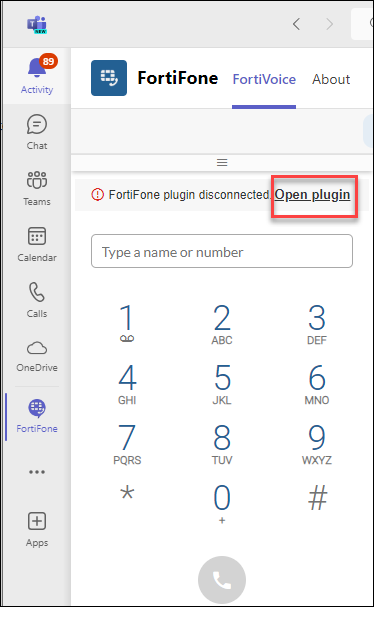 Using FortiFone plugin | FortiFone 7.0.0 | Fortinet Document Library