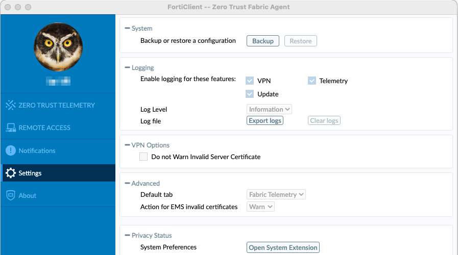 macOS | FortiClient 7.2.8 | Fortinet Document Library