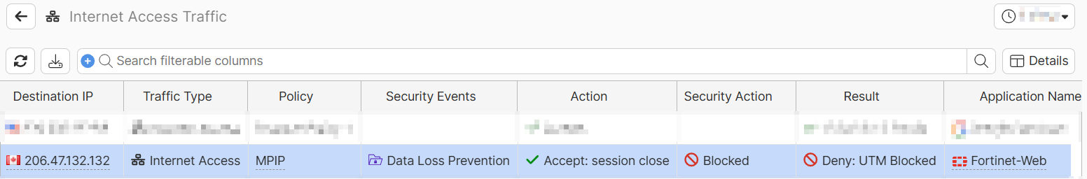 Blocking file with MPIP sensitivity label example | FortiSASE | Fortinet Document Library