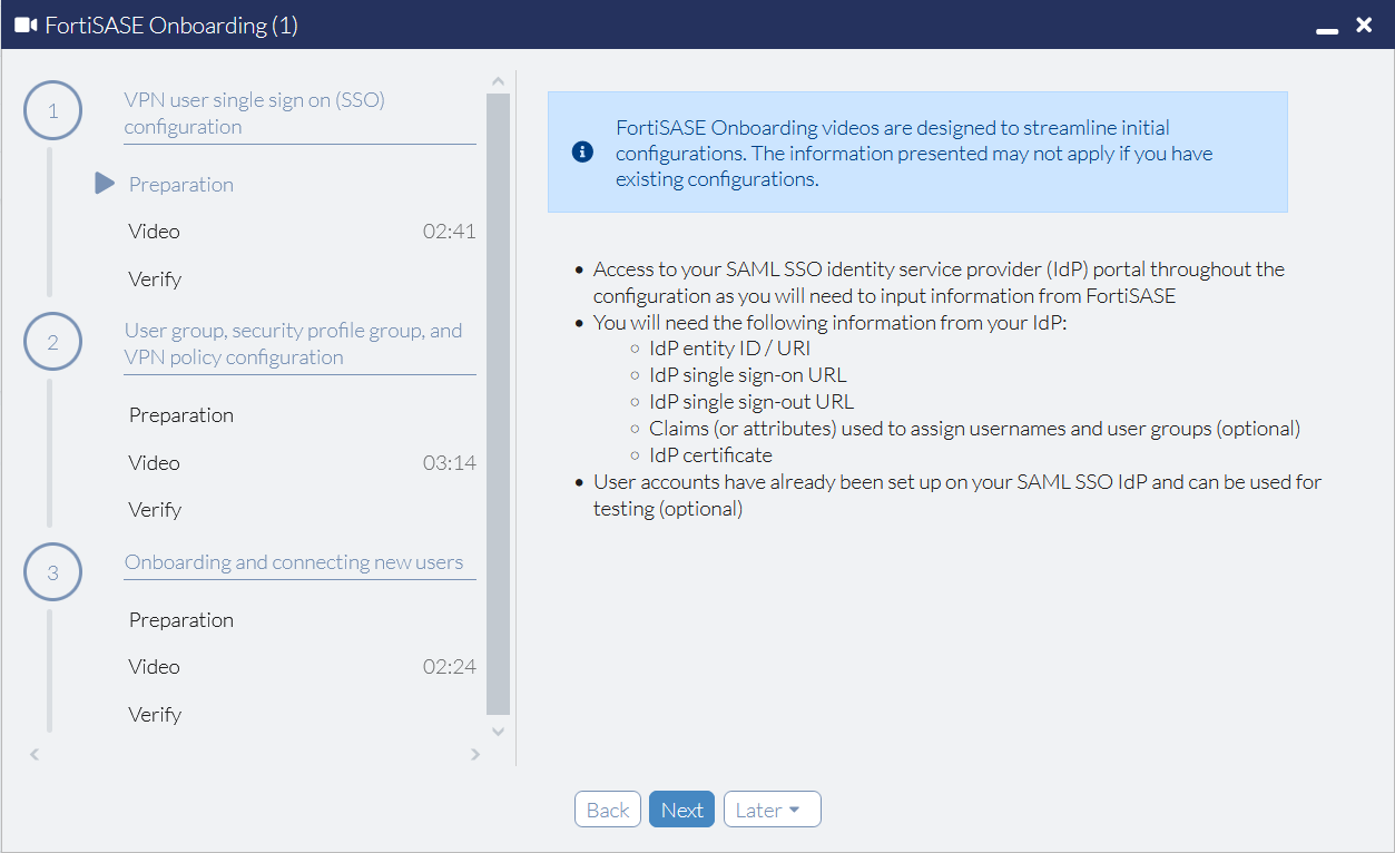 Embedded onboarding guide | FortiSASE | Fortinet Document Library