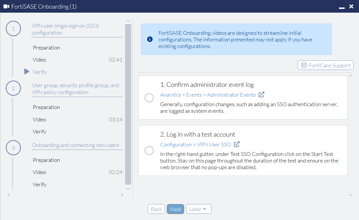 Embedded onboarding guide | FortiSASE | Fortinet Document Library