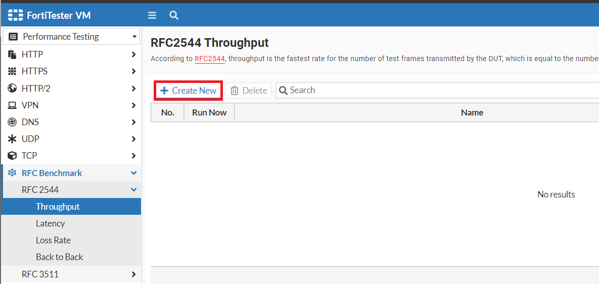 Device level iteration in RFC benchmark test cases | FortiTester 7.4.0 ...