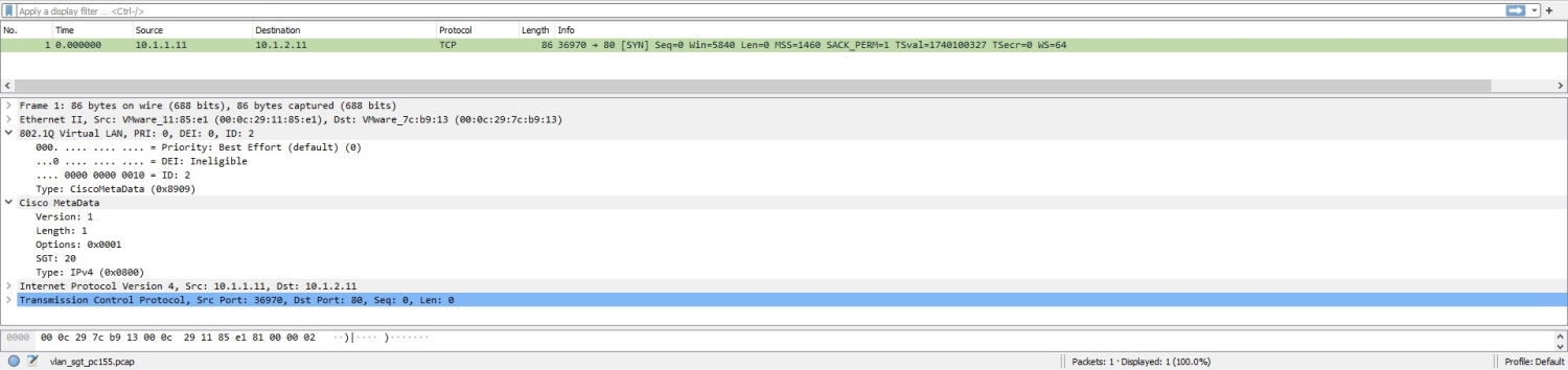 Process Ethernet frames with Cisco Security Group Tag and VLAN tag | FortiGate / FortiOS 7.4.0
