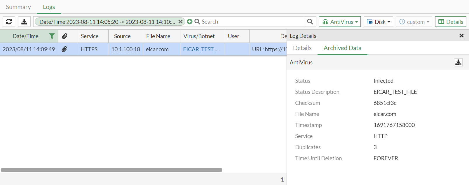 Download quarantined files in archive format 7.4.1 | FortiGate ...