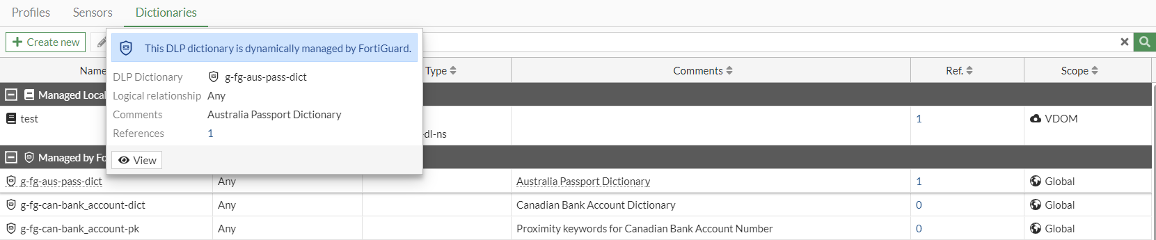 GUI enhancements for FortiGuard DLP service 7.4.1 | FortiGate / FortiOS ...