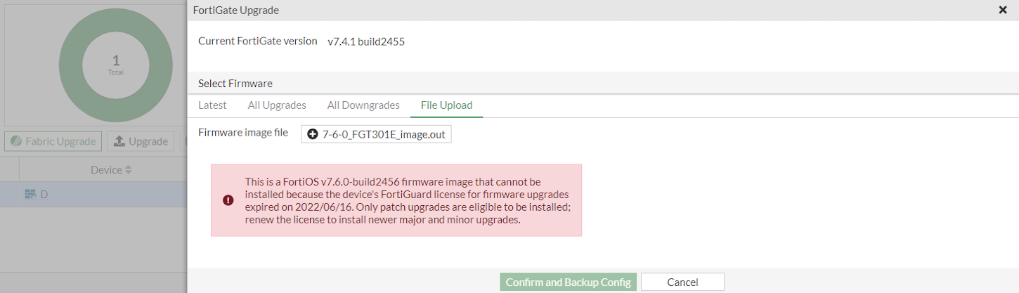 Prevent firmware upgrades when the support contract is expired using ...