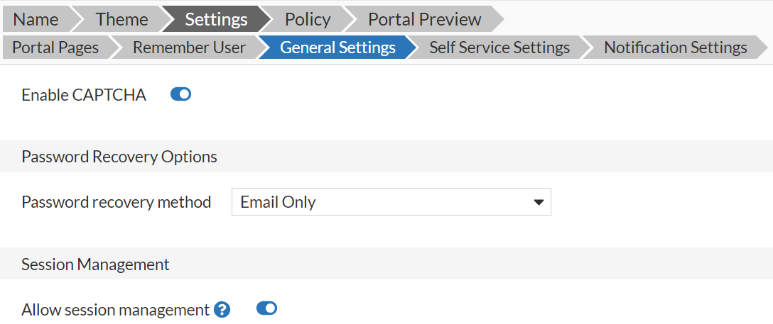 Settings | FortiGuest 1.3.1 | Fortinet Document Library