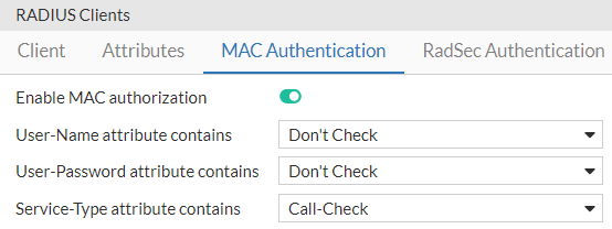 RADIUS Clients | FortiGuest 1.3.1 | Fortinet Document Library