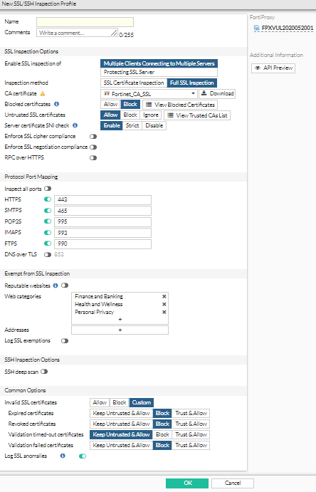 Create or edit an SSL/SSH inspection profile | FortiProxy 7.4.2 ...