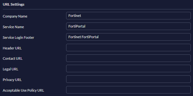 Custom URLs and text | FortiPortal 7.0.4