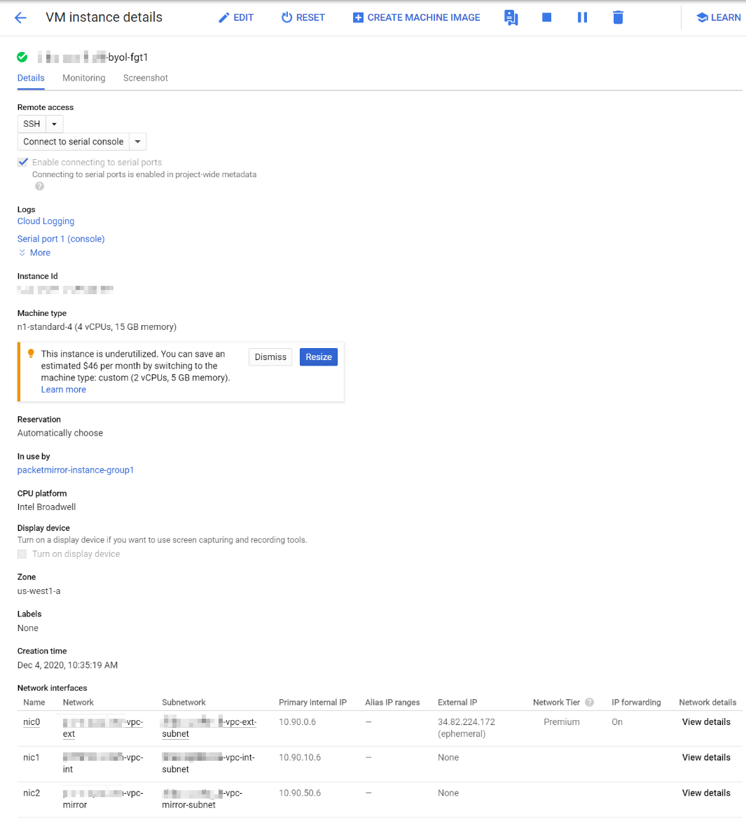 Launching the FortiGate-VM instance | FortiGate Public Cloud 7.6.0 ...