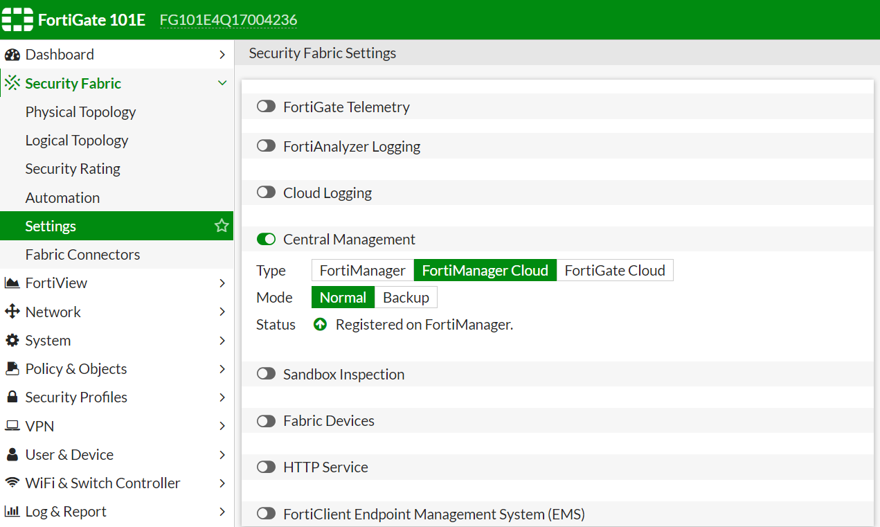 Configuring FortiOS | FortiManager Cloud 7.0.14 | Fortinet Document Library