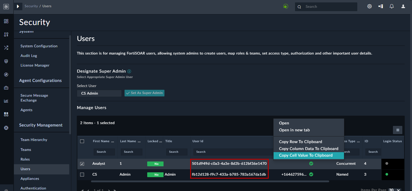 Security Management | FortiSOAR 7.0.2 | Fortinet Document Library