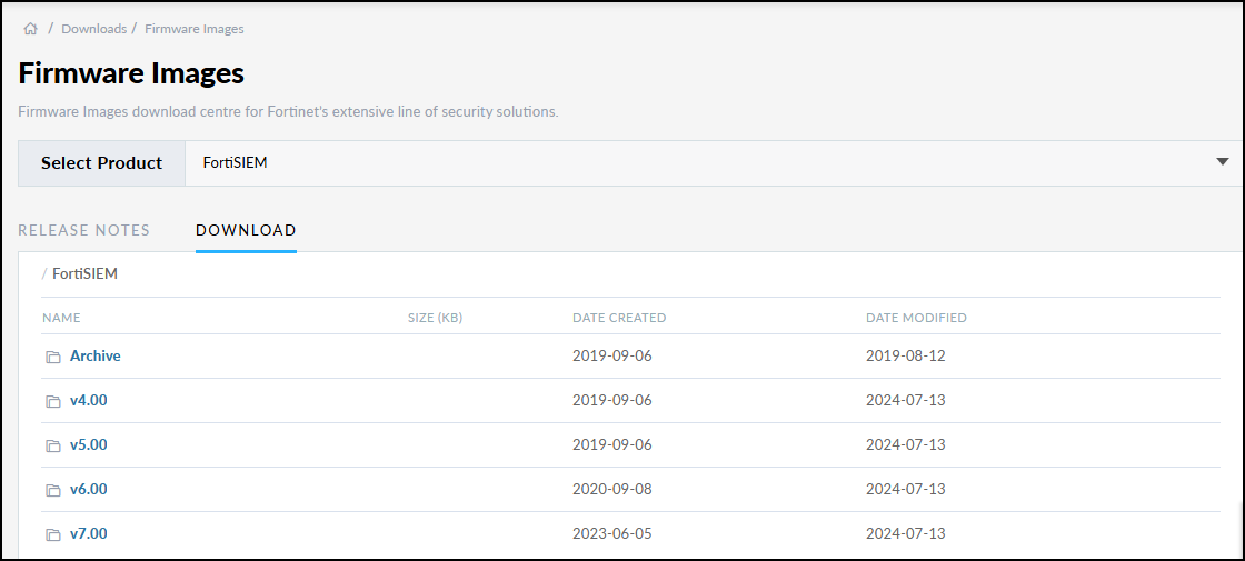 Downloading FortiSIEM Products | FortiSIEM 7.3.2 | Fortinet Document Library