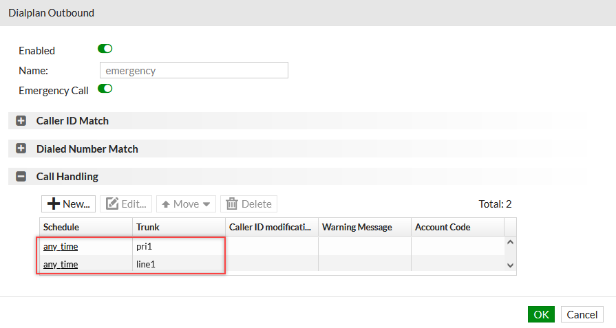 Configuring an outbound dialplan for emergency calls | FortiVoice 7.0.2 ...