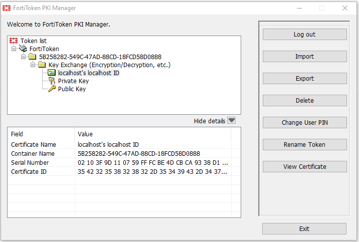 View certificate information | FortiToken 1.15.0 | Fortinet Document ...