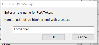 Rename token | FortiToken 1.15.0