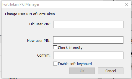 Change user PIN | FortiToken 1.15.0