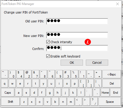 Change user PIN | FortiToken 1.15.0