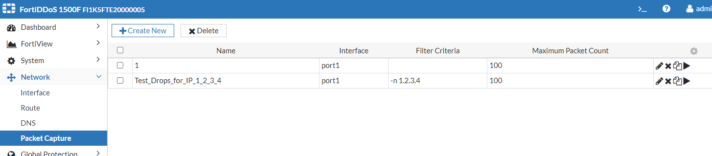 Appendix E: Capturing Packets | FortiDDoS-F 6.5.1