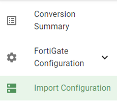 Import config to FortiGate via RESTful APIs | FortiConverter Tool 7.2.1 ...