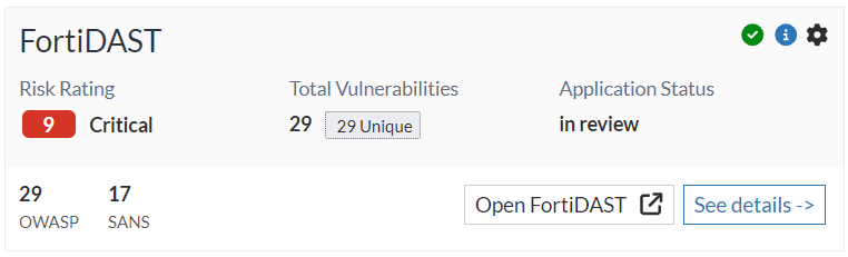 Viewing Scanner Details | FortiDevSec 25.1.0 | Fortinet Document Library