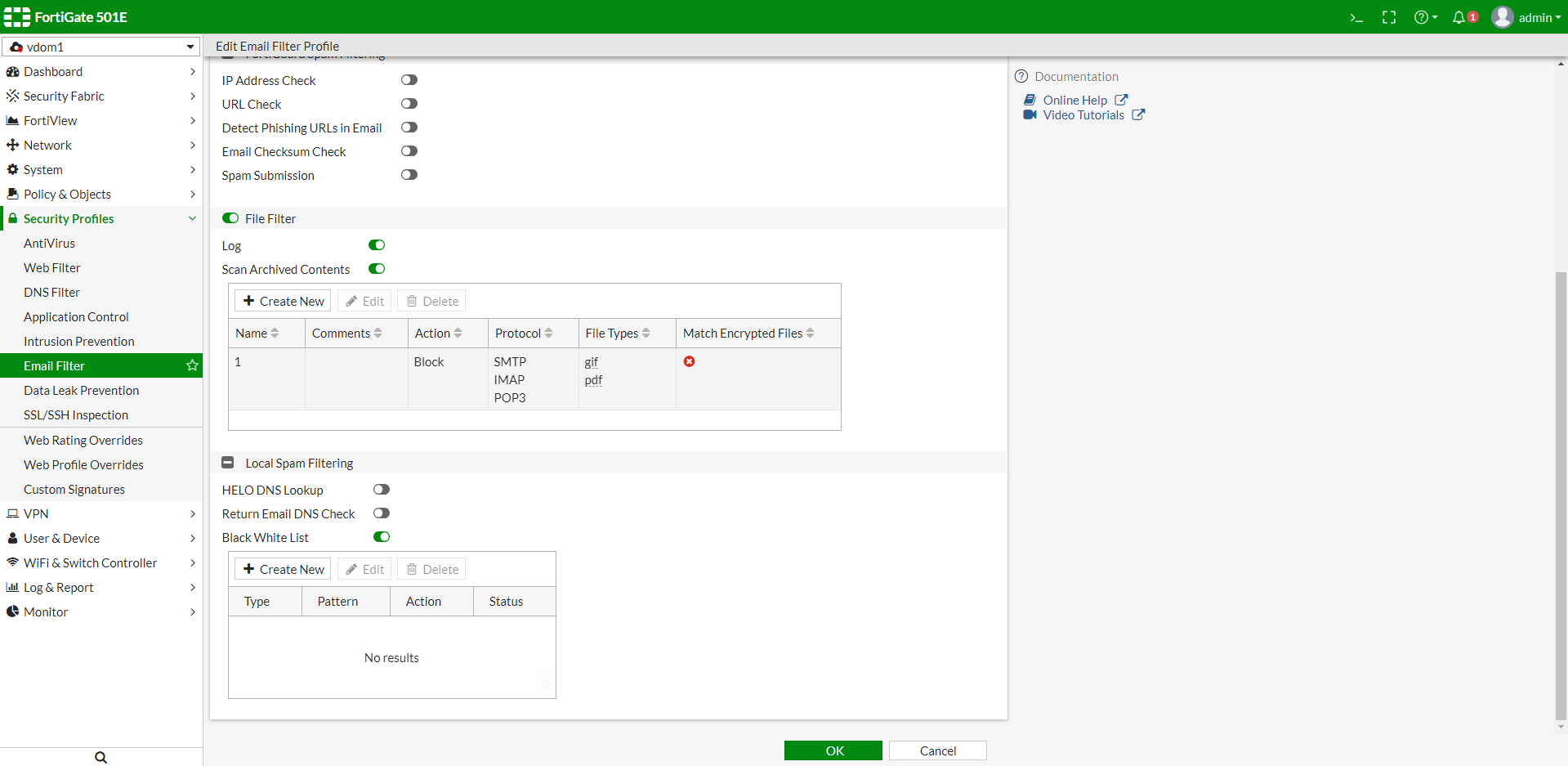 File type-based filters | FortiGate / FortiOS 6.2.5