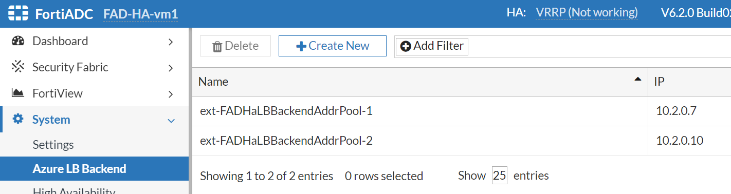 Example: FortiADC L7 Virtual Server with HA VRRP mode using Azure Load Balancer Topology ...