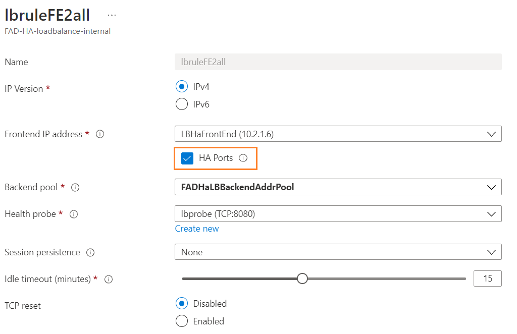 Deploying High Availability on Azure | FortiADC Public Cloud 7.0.0 ...