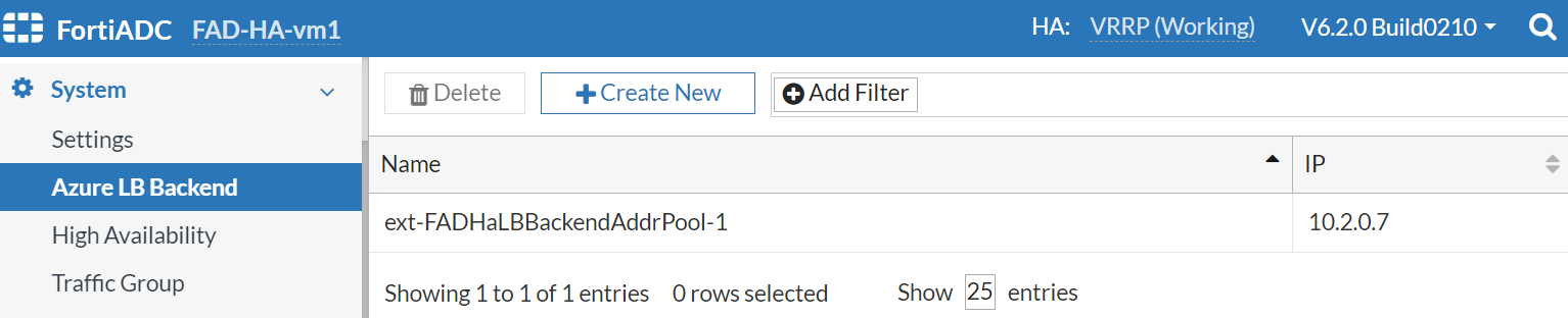 Example: FortiADC L7 Virtual Server with HA VRRP mode using Azure Load Balancer Topology ...