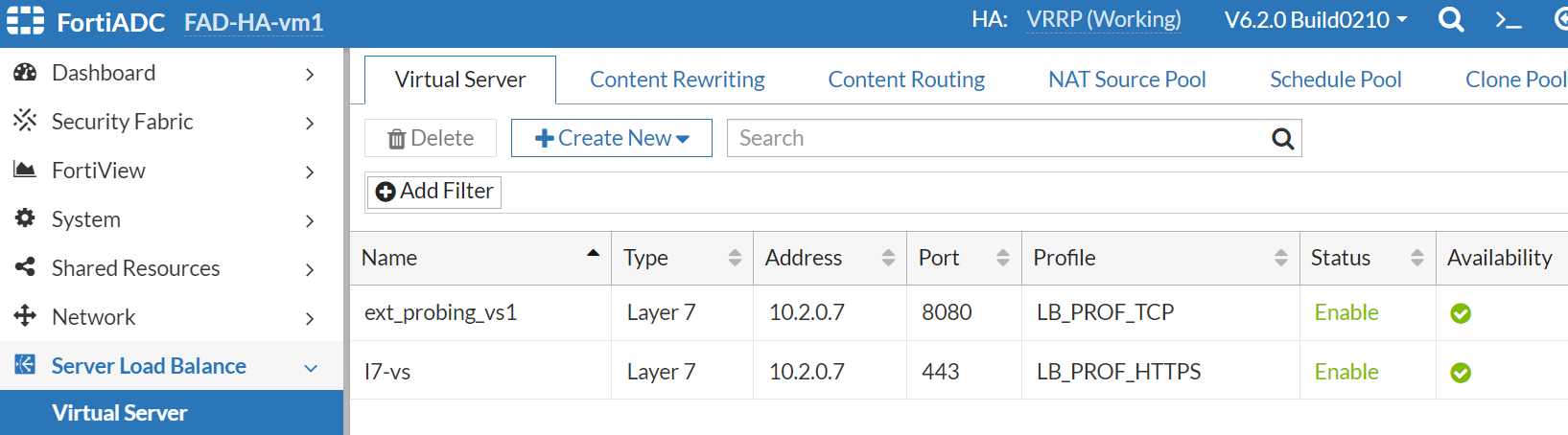 Example: FortiADC L7 Virtual Server with HA VRRP mode using Azure Load Balancer Topology ...