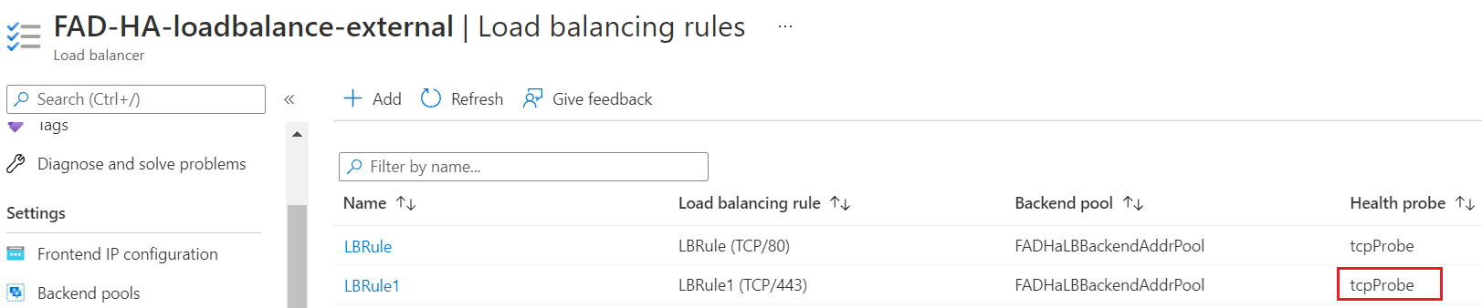 Example: FortiADC L7 Virtual Server with HA VRRP mode using Azure Load Balancer Topology ...