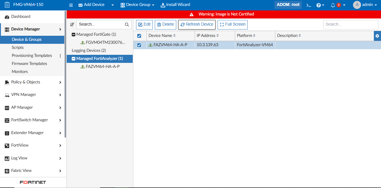 Automatically set central-management settings for FortiAnalyzer HA cluster members when added to ...