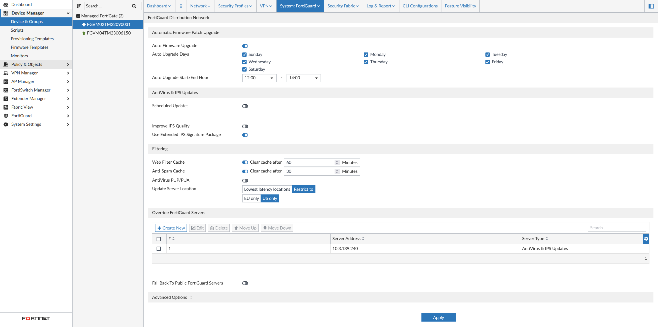 Support for FortiOS automatic firmware patch upgrade and scheduling 7.4 ...