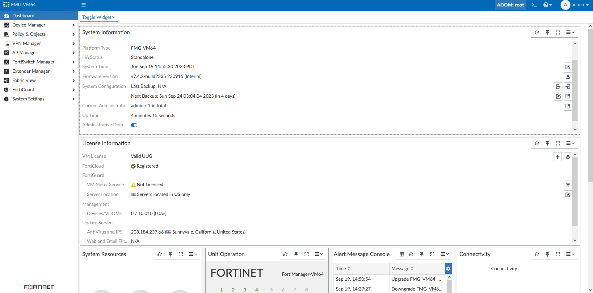Backup strategy and configuration setup added to the FortiManager setup wizard 7.4.2 ...