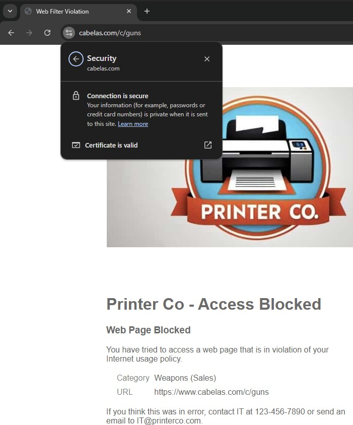 Verifying web security | FortiGate / FortiOS 7.6.0 | Fortinet Document ...