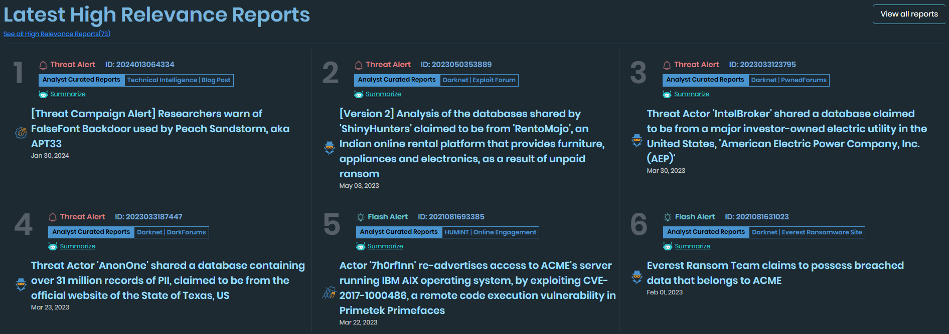 Viewing reports | FortiRecon 25.3.0 | Fortinet Document Library