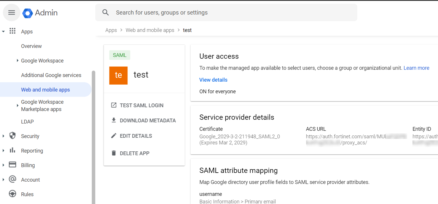 Example 1: Google SAML as IdP and FortiGate SSL VPN as SP | FortiToken ...