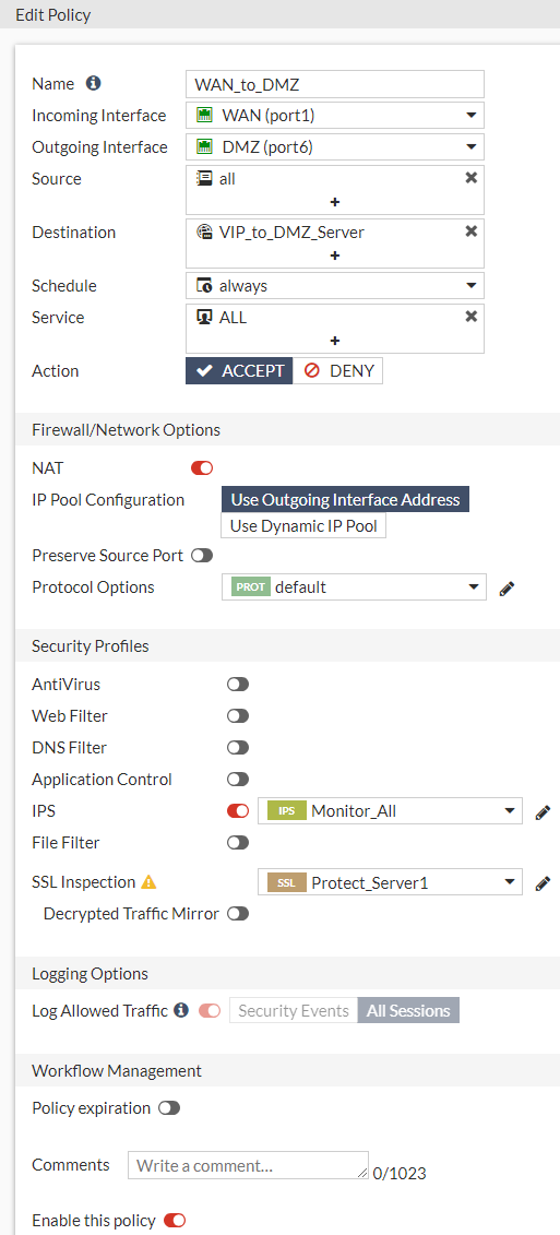 WAN to DMZ | FortiGate / FortiOS 7.4.4 | Fortinet Document Library