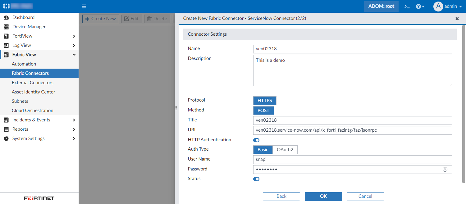 Configuring a ServiceNow connector | FortiAnalyzer 7.4.0 | Fortinet ...