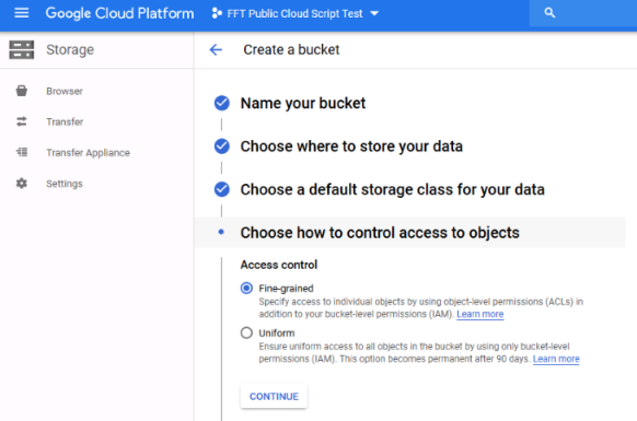 Configuring a Google Cloud storage bucket | FortiAnalyzer 7.4.0