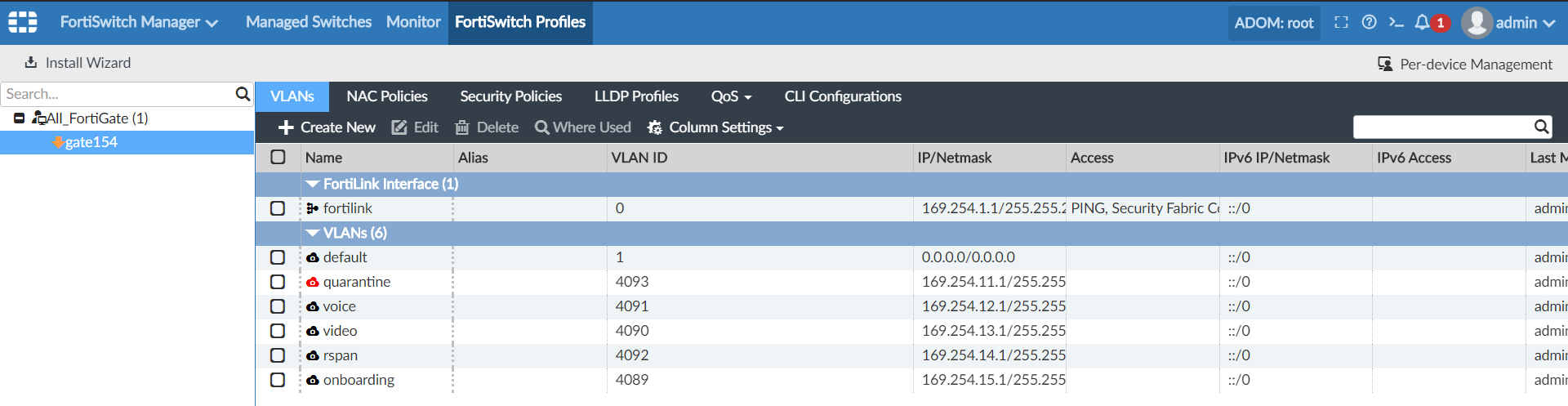 Creating profiles | FortiManager 6.4.8 | Fortinet Document Library