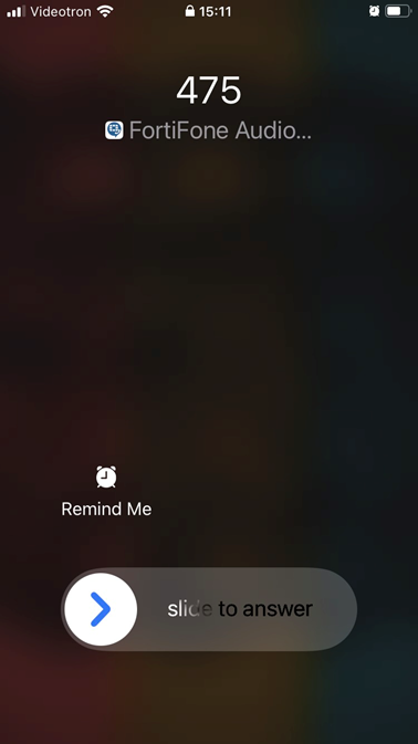 Receiving a call | FortiFone 1.0.0