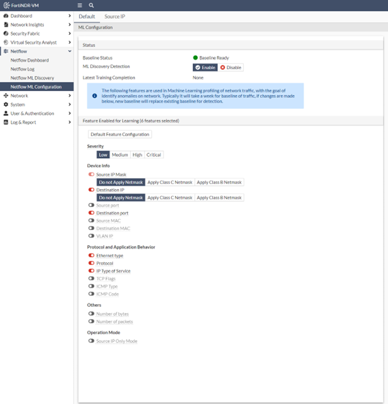 Netflow ML Configuration | FortiNDR 7.6.1 | Fortinet Document Library