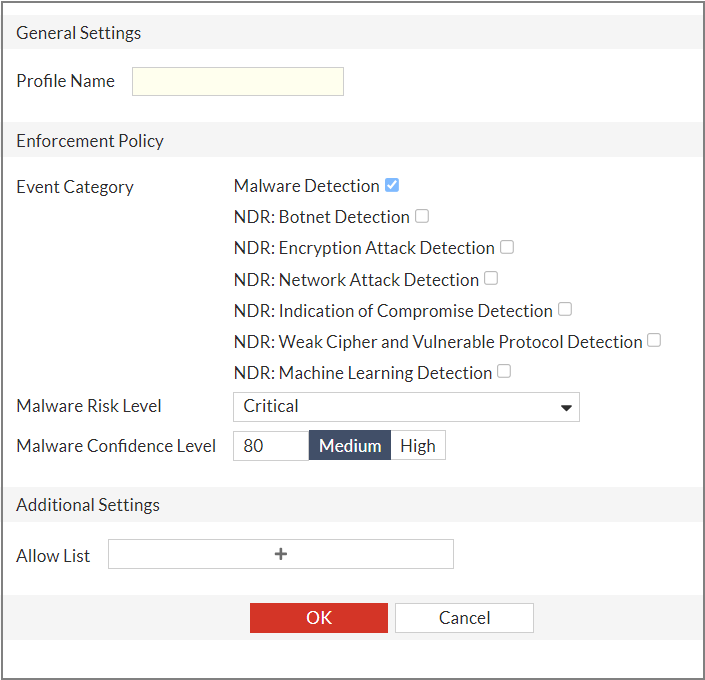 Enforcement Settings | FortiNDR 7.6.1 | Fortinet Document Library