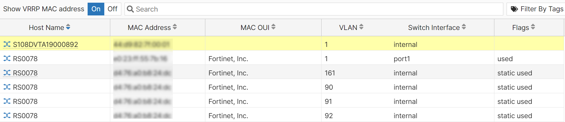 MAC Addresses | FortiEdge Cloud 25.2.a | Fortinet Document Library