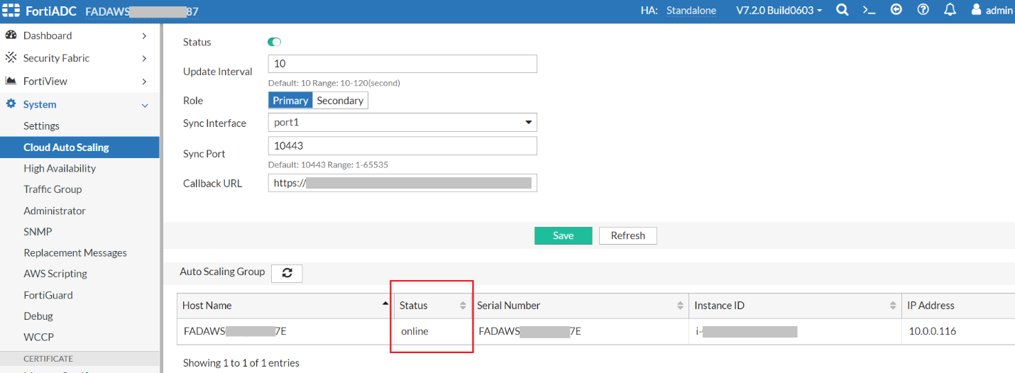 Connecting to the primary FortiADC-VM | FortiADC Public Cloud | Fortinet Document Library